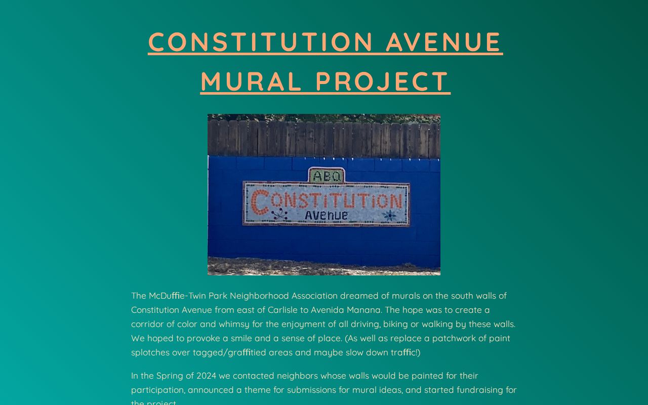 Constitution Avenue Mural Project